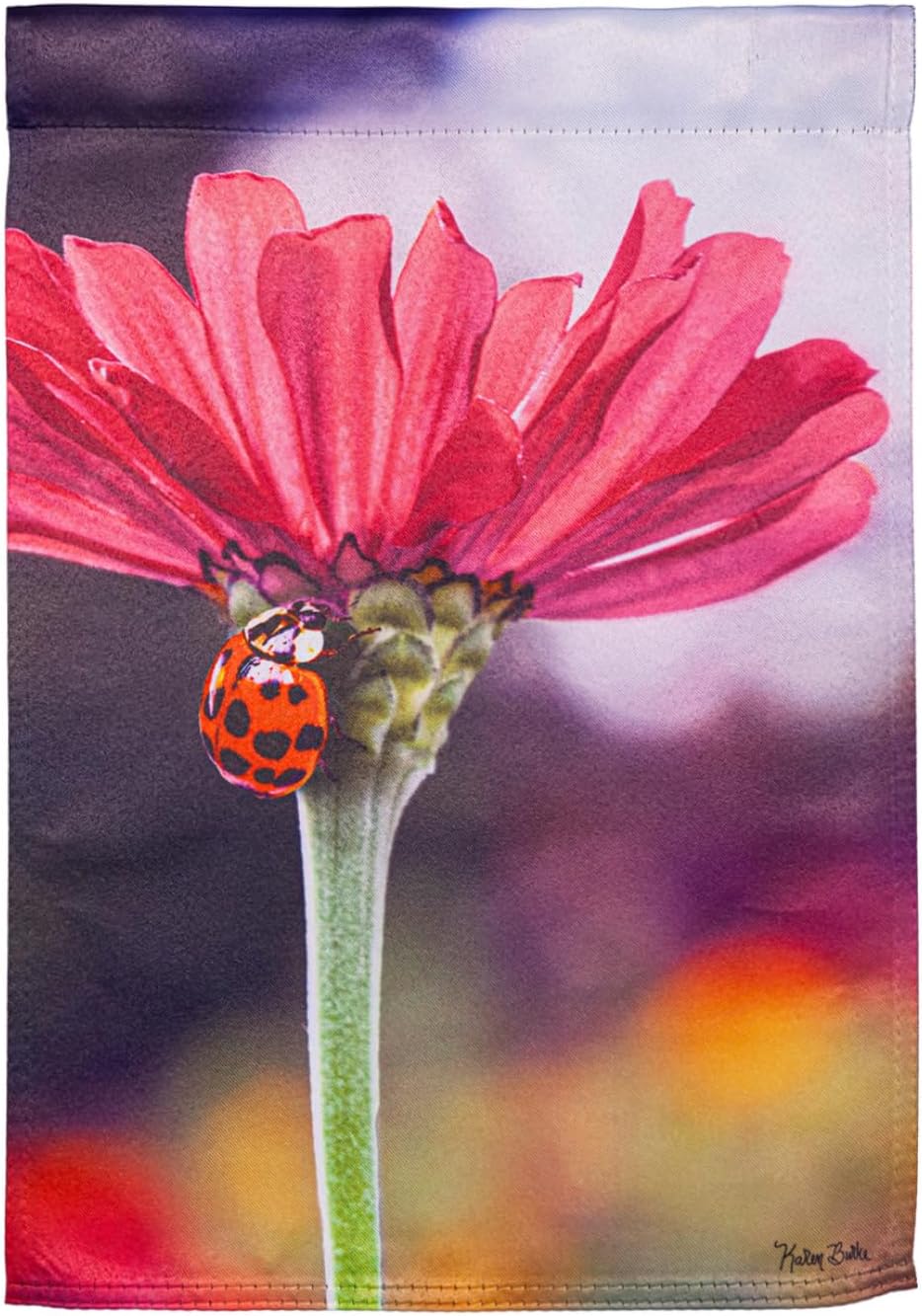 Amazon.com : Evergreen Flag Ladybug on the Flower Suede Garden Flag ...