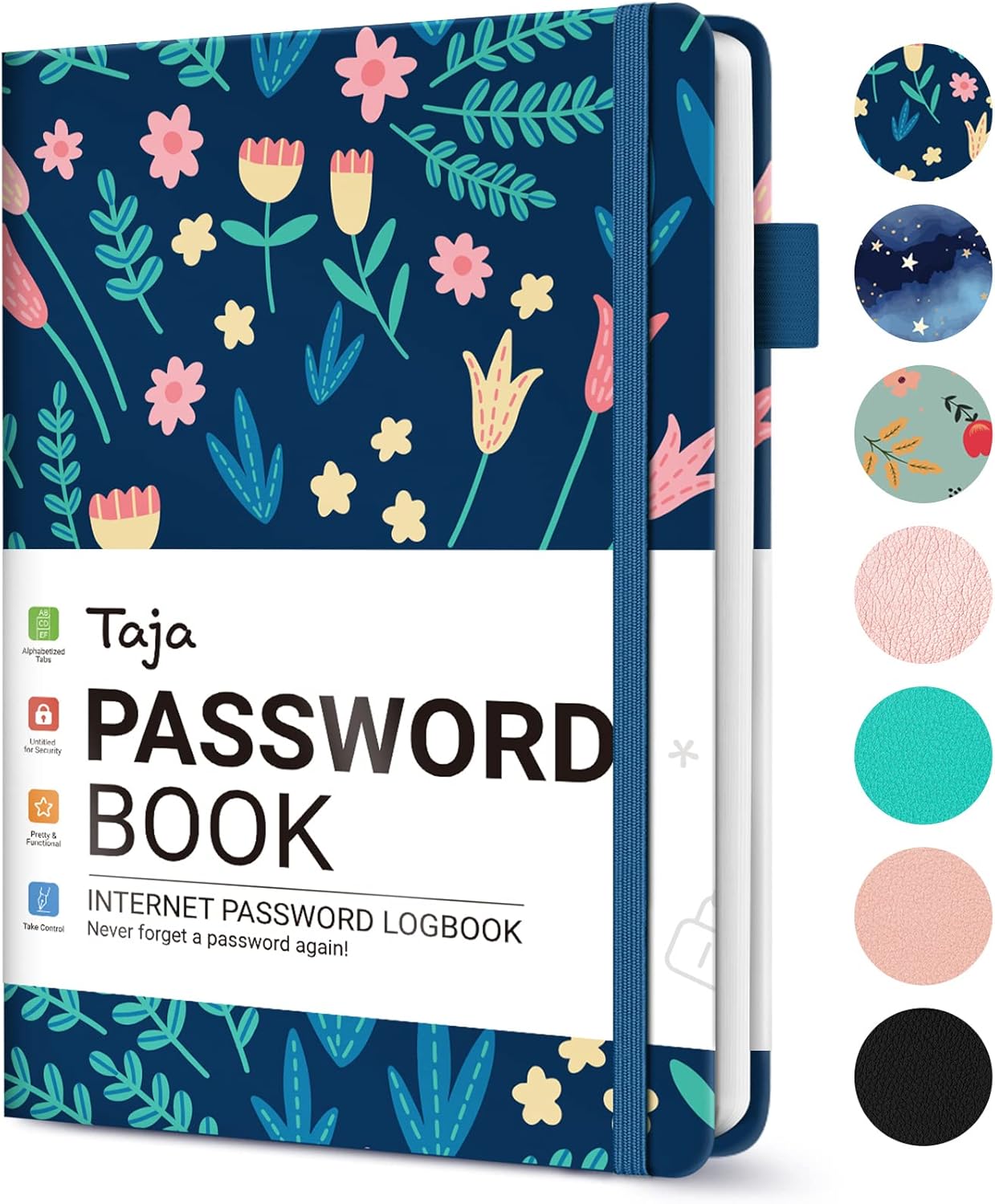Amazon.com : Taja Password Keeper Book with Alphabetical Tabs，Small ...