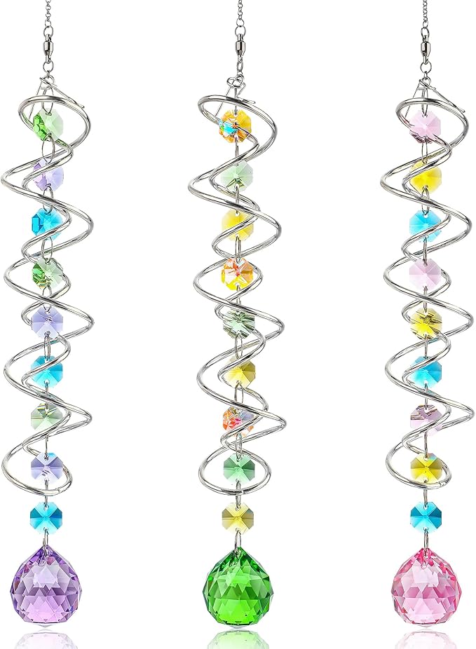 Amazon.com : H&D HYALINE & DORA Set of 3 Crystal Sun Catcher for Window ...