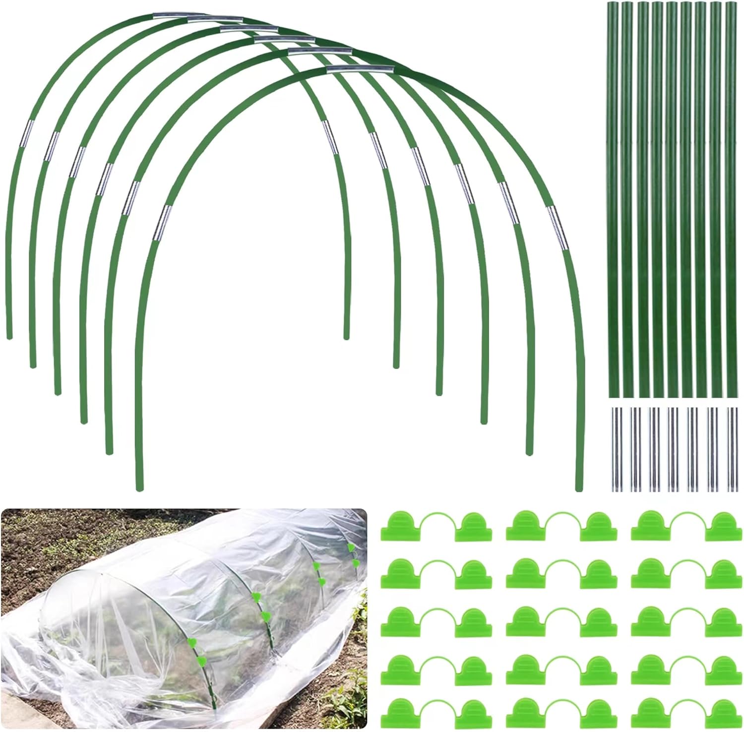 Amazon.com : 36 PCS Greenhouse Hoops for Raised Bed 6 Set of 8 FT Long ...