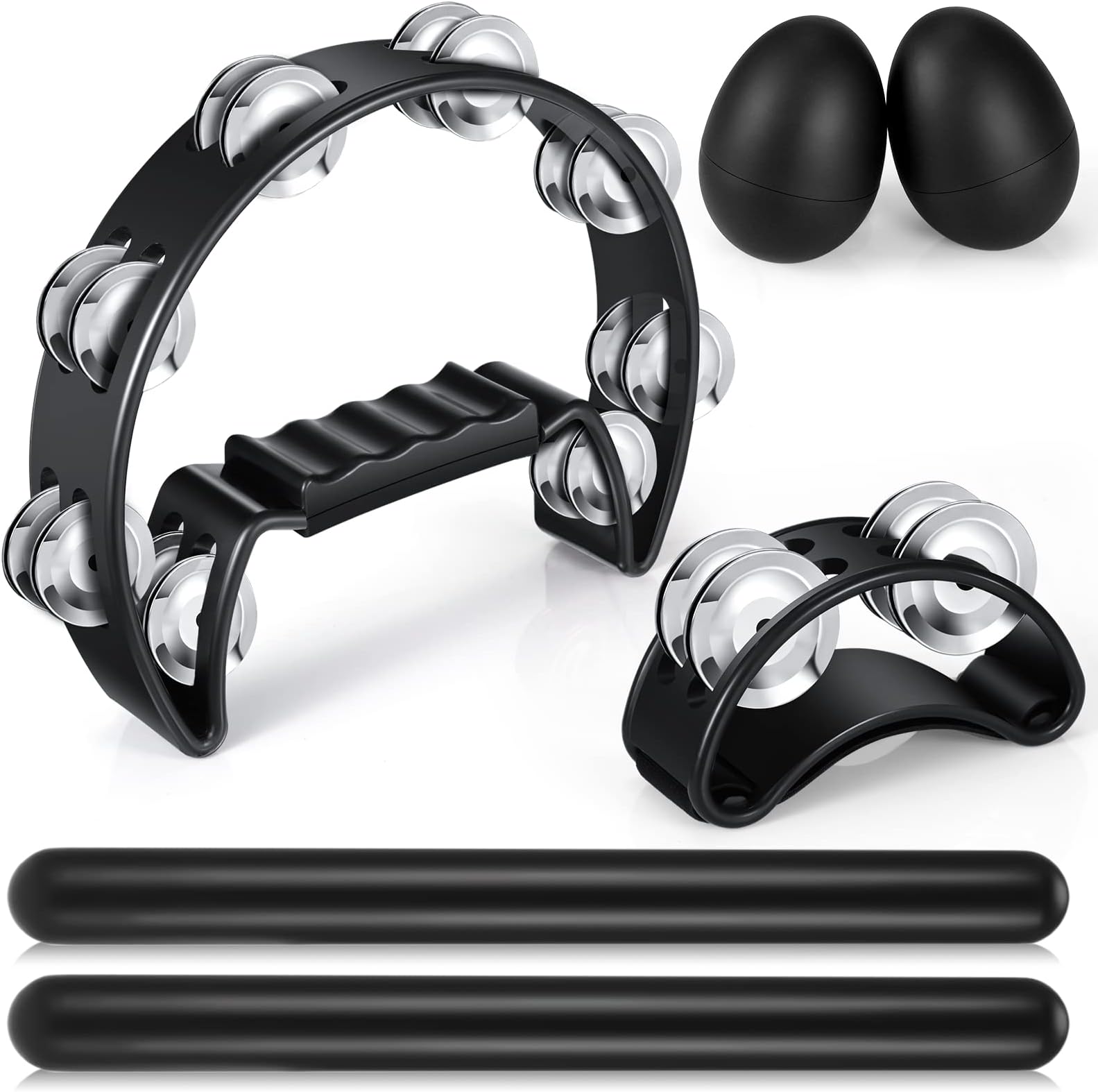 Amazon.com: Glory Double Row Tambourine, Half Moon Double Row Metal ...
