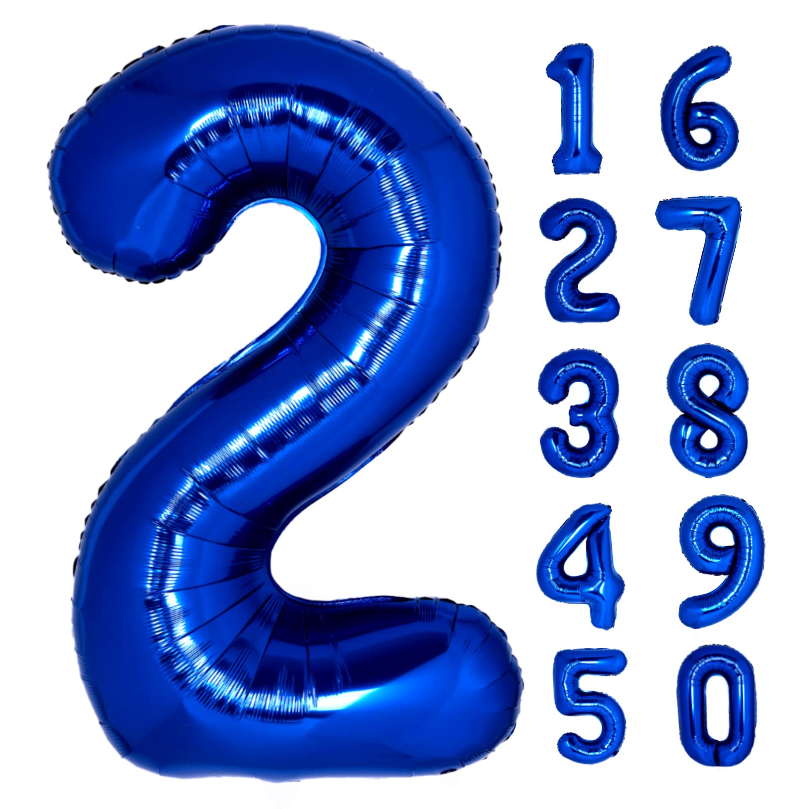 Amazon.com: 40 Inch Giant Navy Blue Number 2 Balloon, Helium Mylar Foil ...