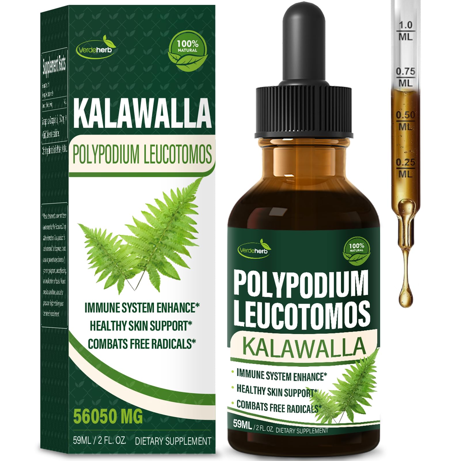 Amazon.com: Verdeherb Polypodium leucotomos (Kalawalla Root) Immune ...