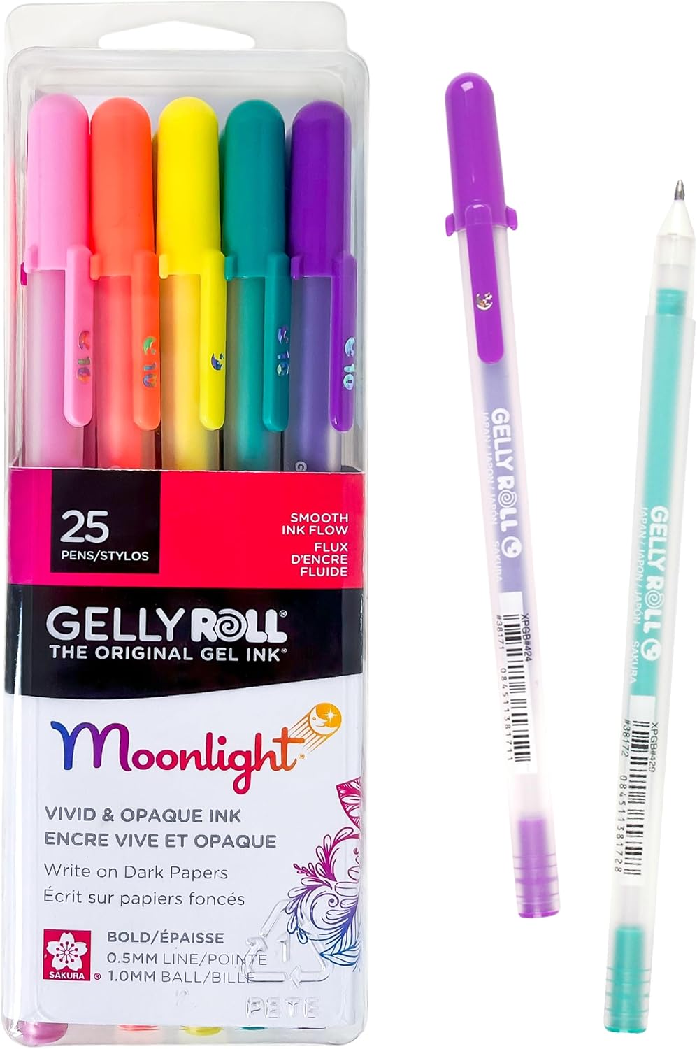 Amazon.com: SAKURA Gelly Roll Moonlight Size 10 Gel Pens - Bold Point ...