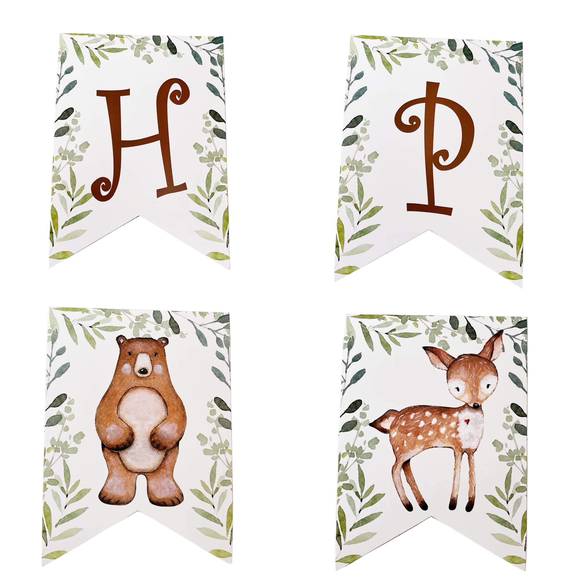 Snapklik.com : Happy Birthday Banner Woodland Animal Jungle Theme ...