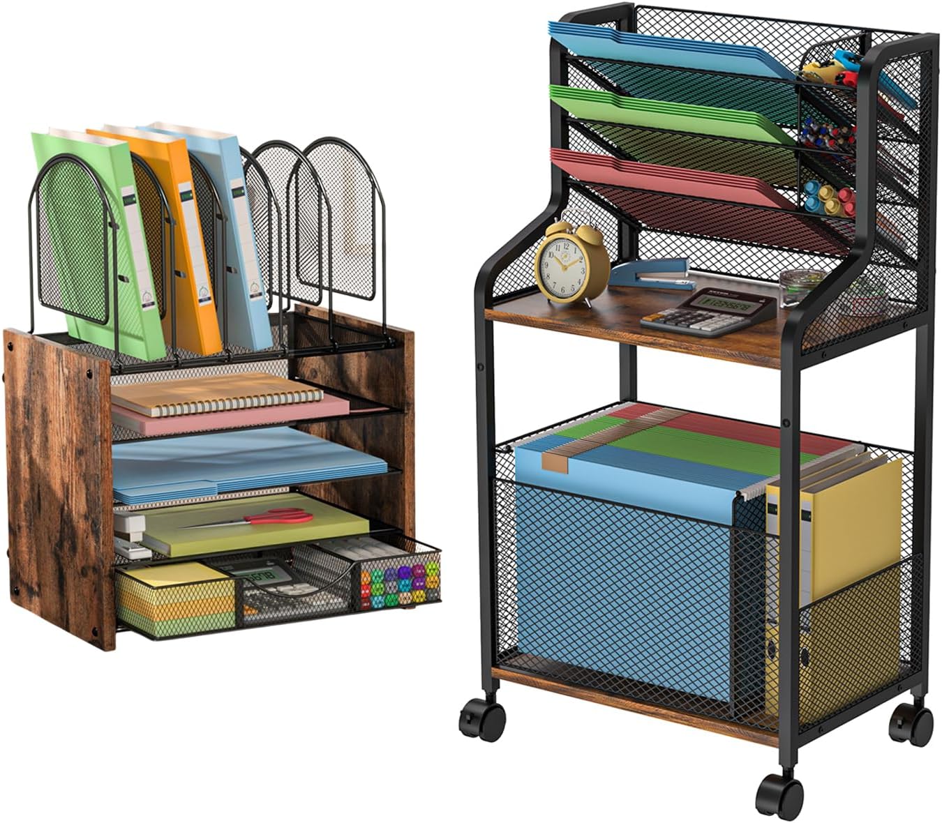 Amazon.com: Hongtamoya Desk Organizer with Drawer Rolling File Cart ...