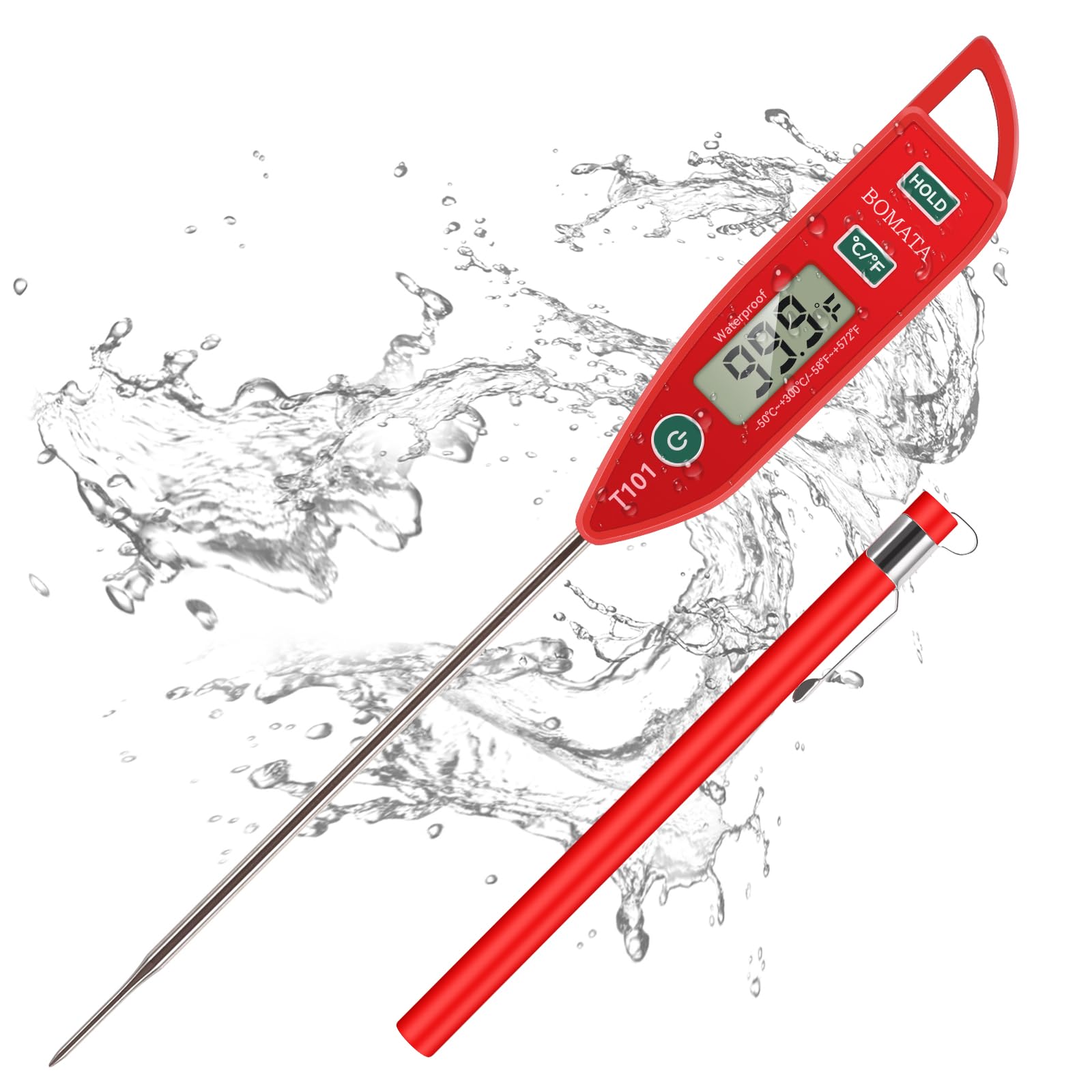 BOMATA Waterproof IPX7 Thermometer for Water, Liquid, Candle and ...