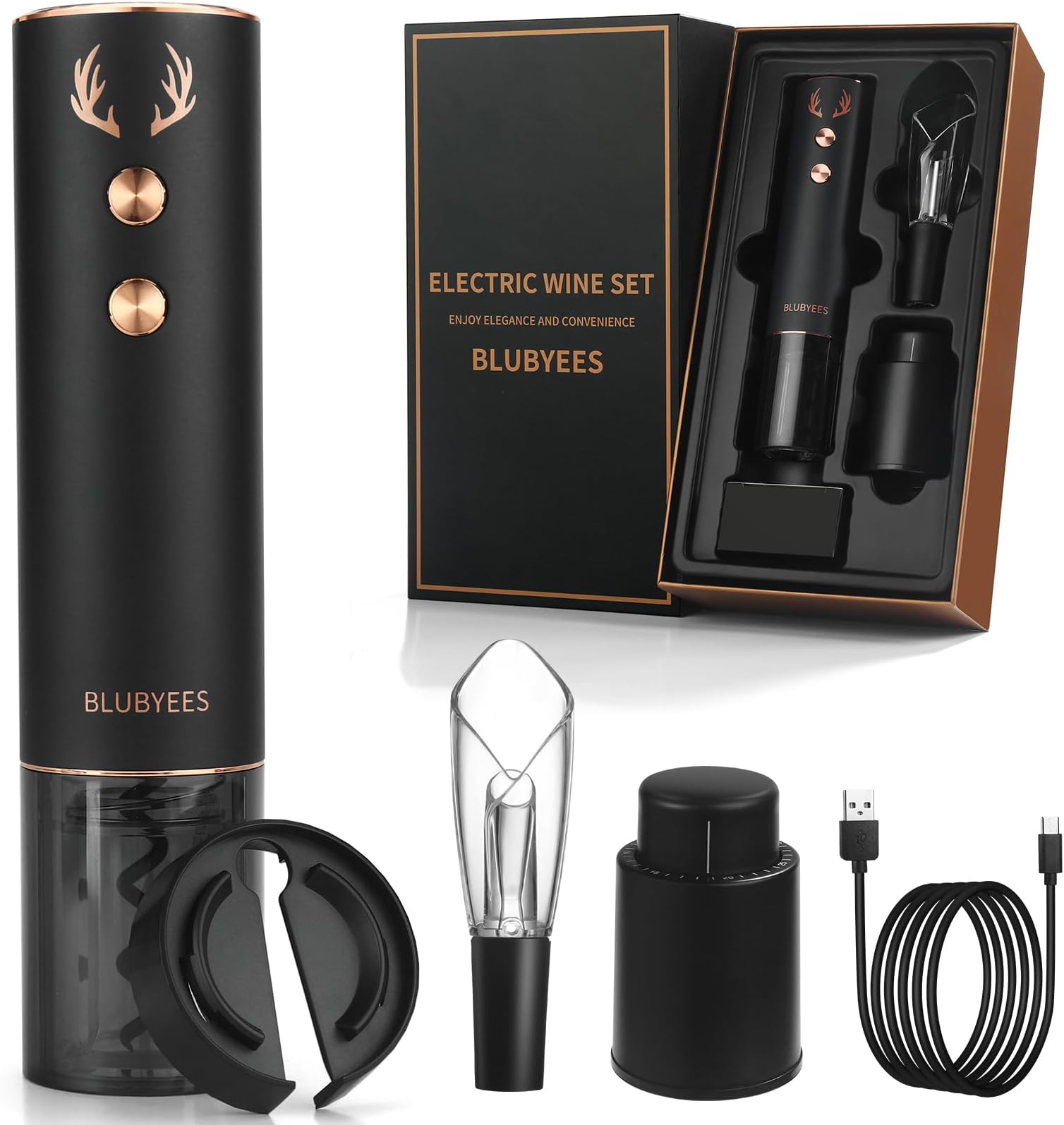 Amazon.com: Electric Wine Opener Set-5-in-1 Premium Wine Opener Kit ...