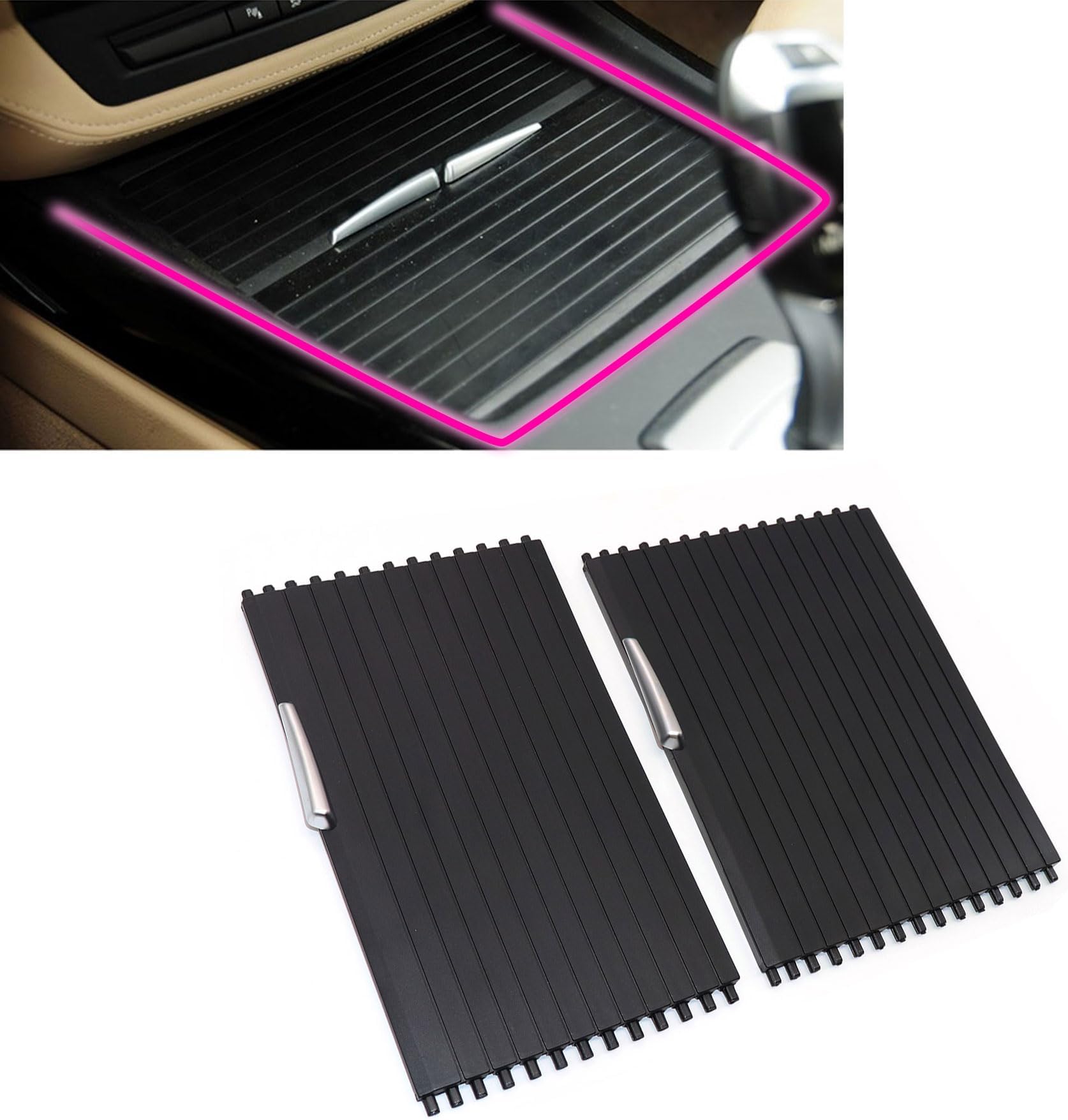 Amazon.com: XQSMWF Center Console Cup Holder Slide Cover Console Roller ...