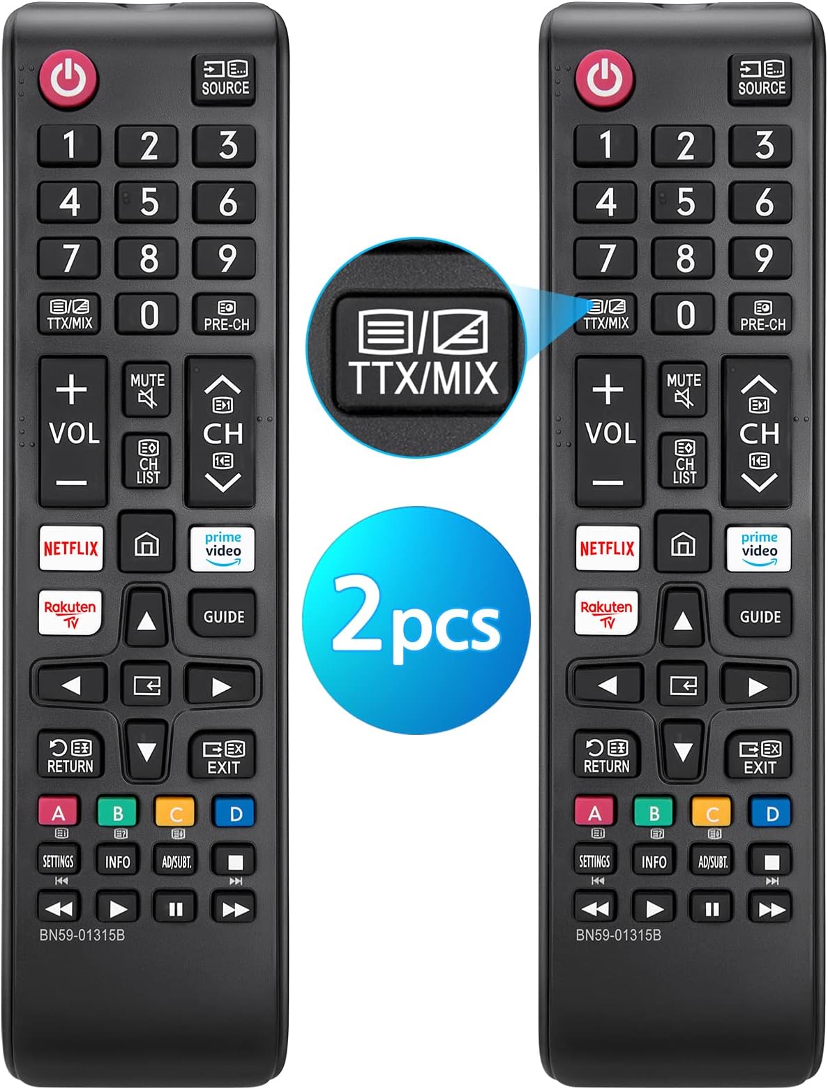 【Pack of 2】 Universal Remote for Samsung-Smart-TV, BN59-01315B ...