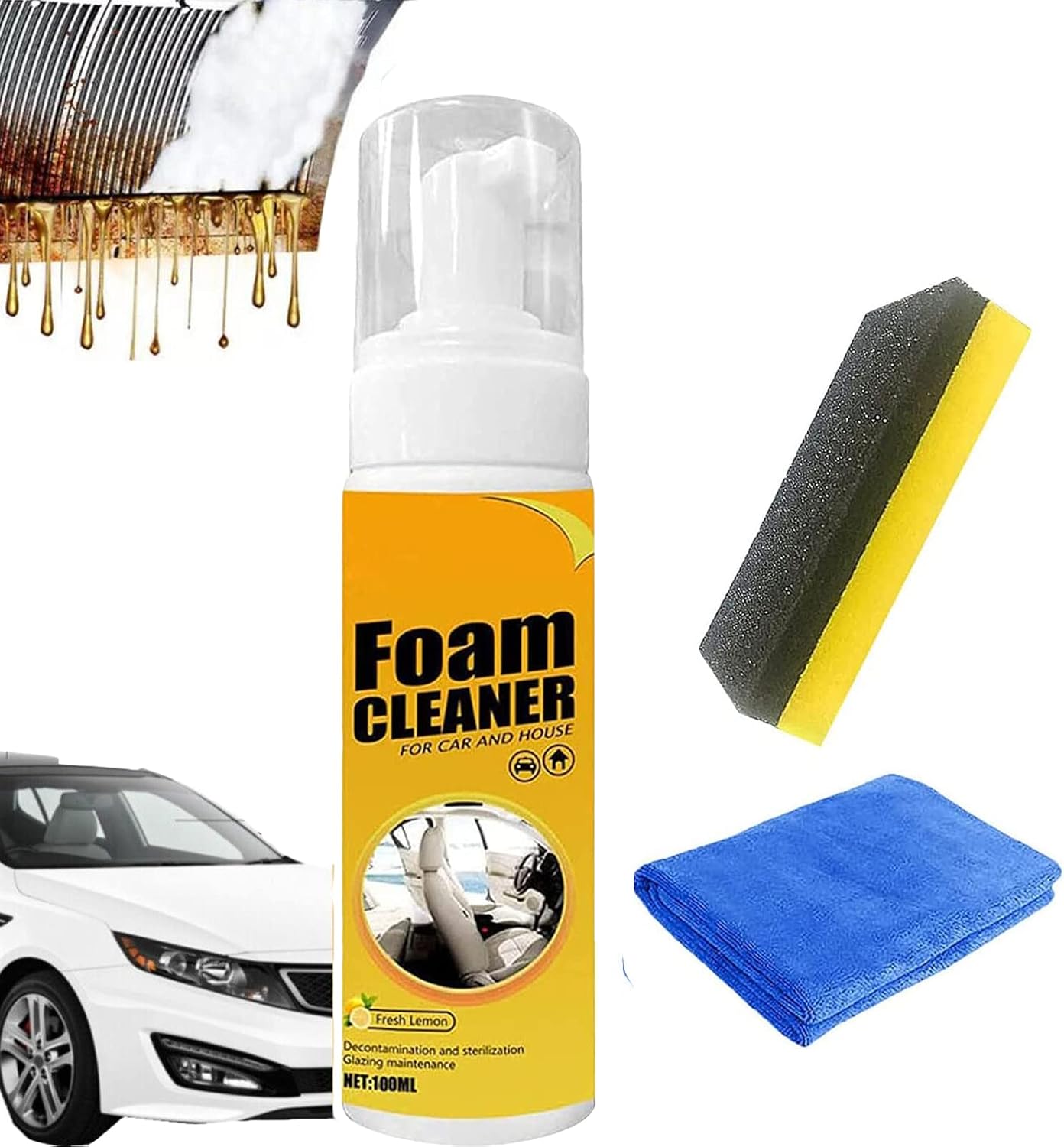 Syansju Multi Purpose Foam Cleaner Spray for Car,All Purpose Foam ...