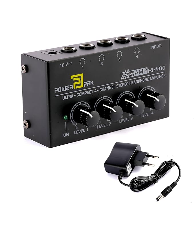 Powerpak KH400 4-Channel Headphone Amplifier Metal Stereo Audio ...