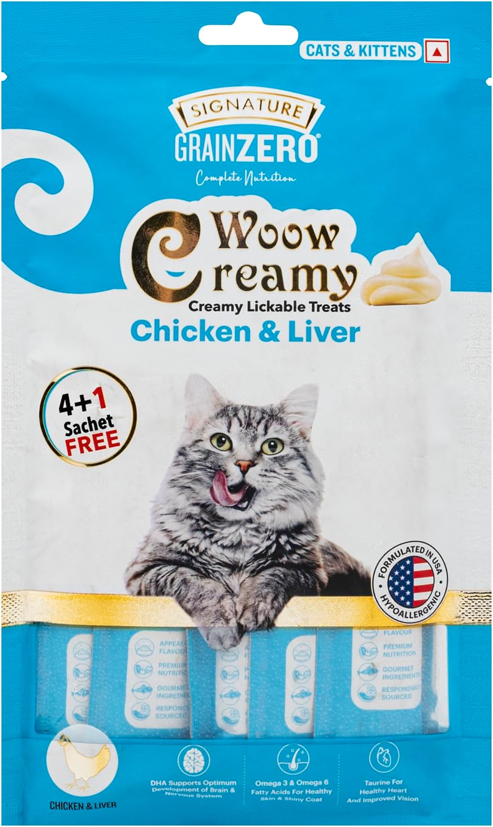 Grain Zero Signature Woow Creamy Chicken & Liver Cat & Kitten Lickable ...