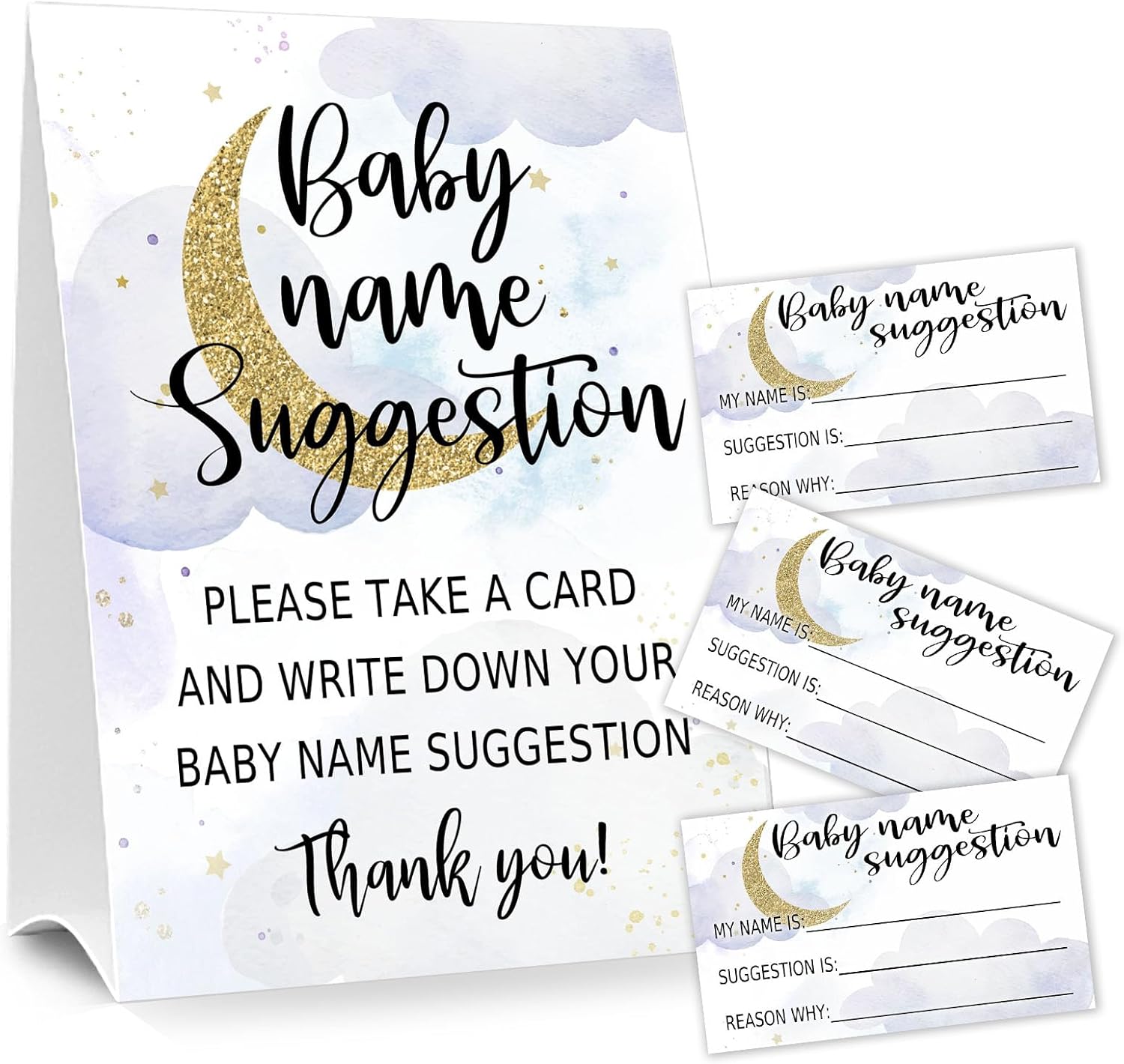 Amazon.com : Moonle Baby Shower Games Baby Name Suggestion Sign, 5x7 ...
