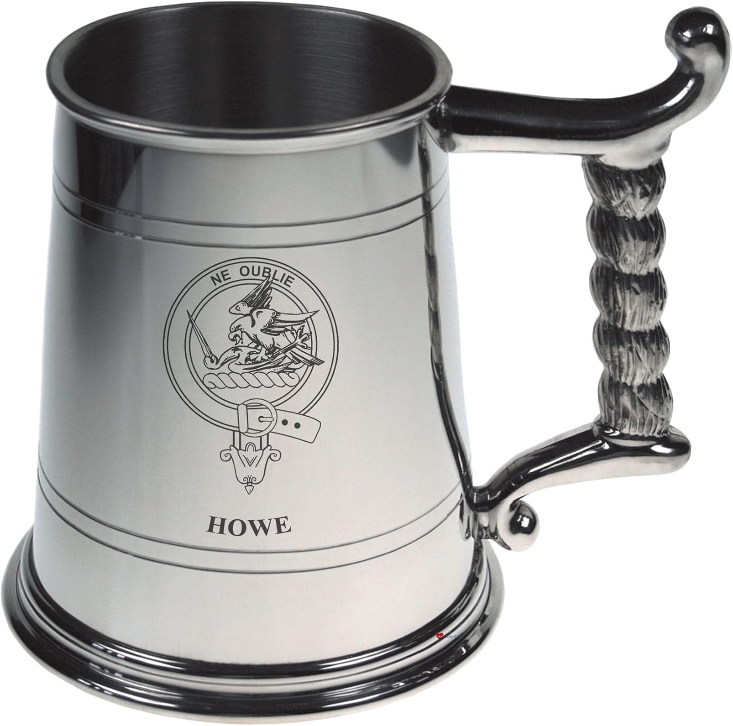 Amazon.com | Howe Crest Tankard with Rope Handle in Polished Pewter 1 ...