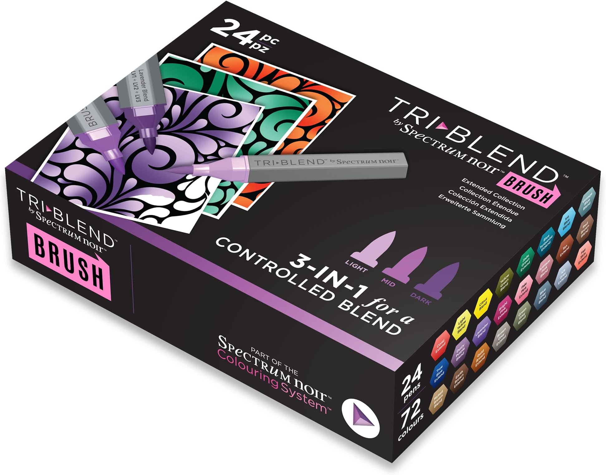 Amazon.com: Spectrum Noir TriBlend Marker Set Of 24 - Blend Essentials ...