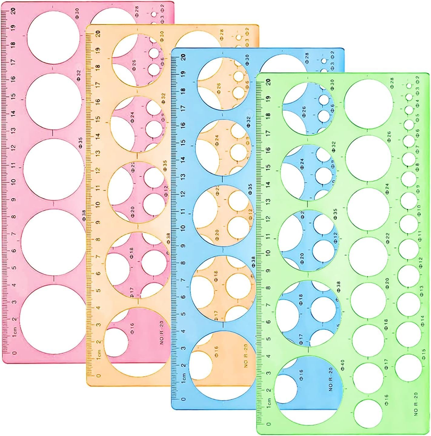 4 Pcs Circle Stencil, Drawing Stencil, Circle Template for Drawing ...