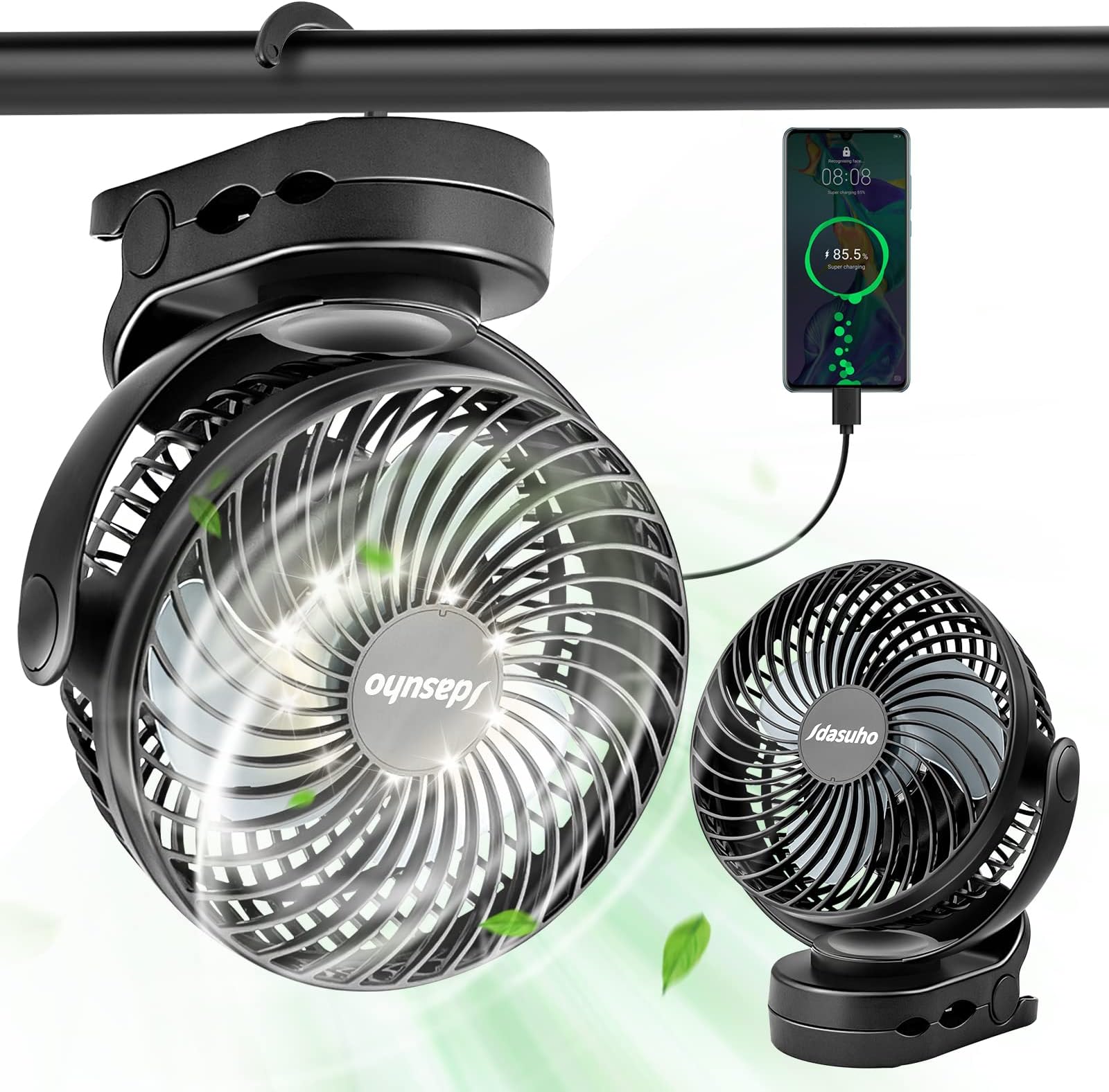 Diealles Shine Camping Ventilator mit Akku 10400mAh, 3 in 1 USB ...
