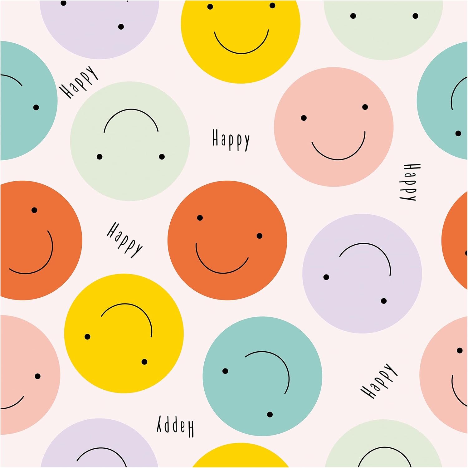 Blooming Wall DPYC20 Smiling Faces with Happy Letters Peel and Stick ...