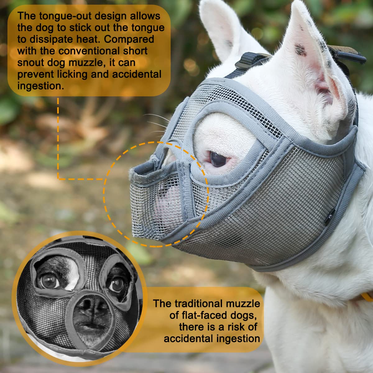 Snapklik.com : BARKLESS French Bulldog Muzzle, Short Snout Dog Muzzle ...