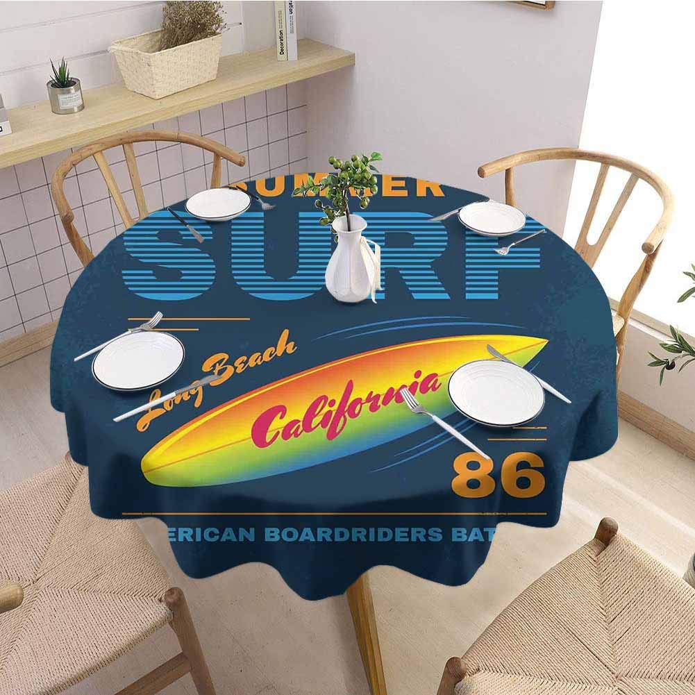 Round Tablecloth Function Surf Seamless Design American Boardriders Symbol Long | Desertcart ...