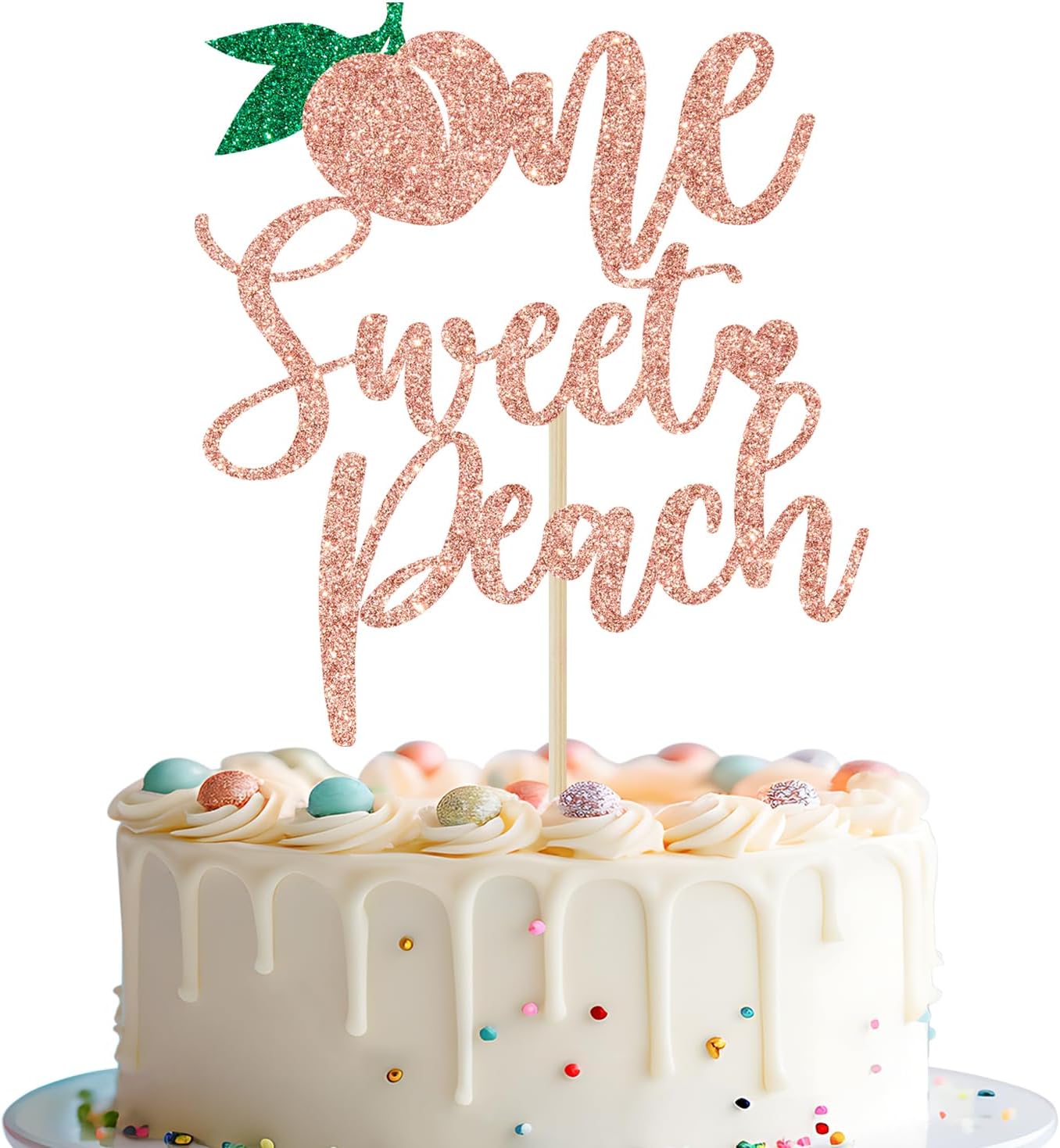 Amazon.com: One Sweet Peach Cake Topper, Sweet as a Peach, 1st Birthday ...