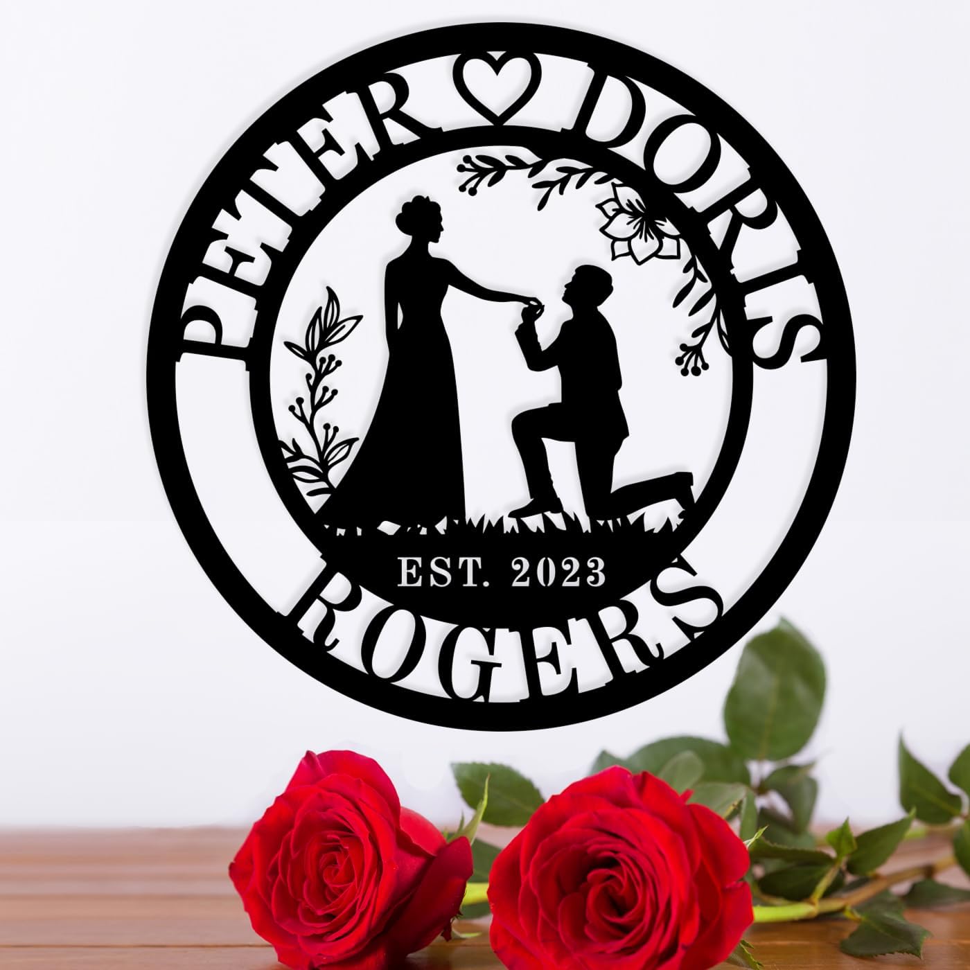 Amazon.com: Personalized Metal Wedding Sign - Custom Name Wall Decor ...