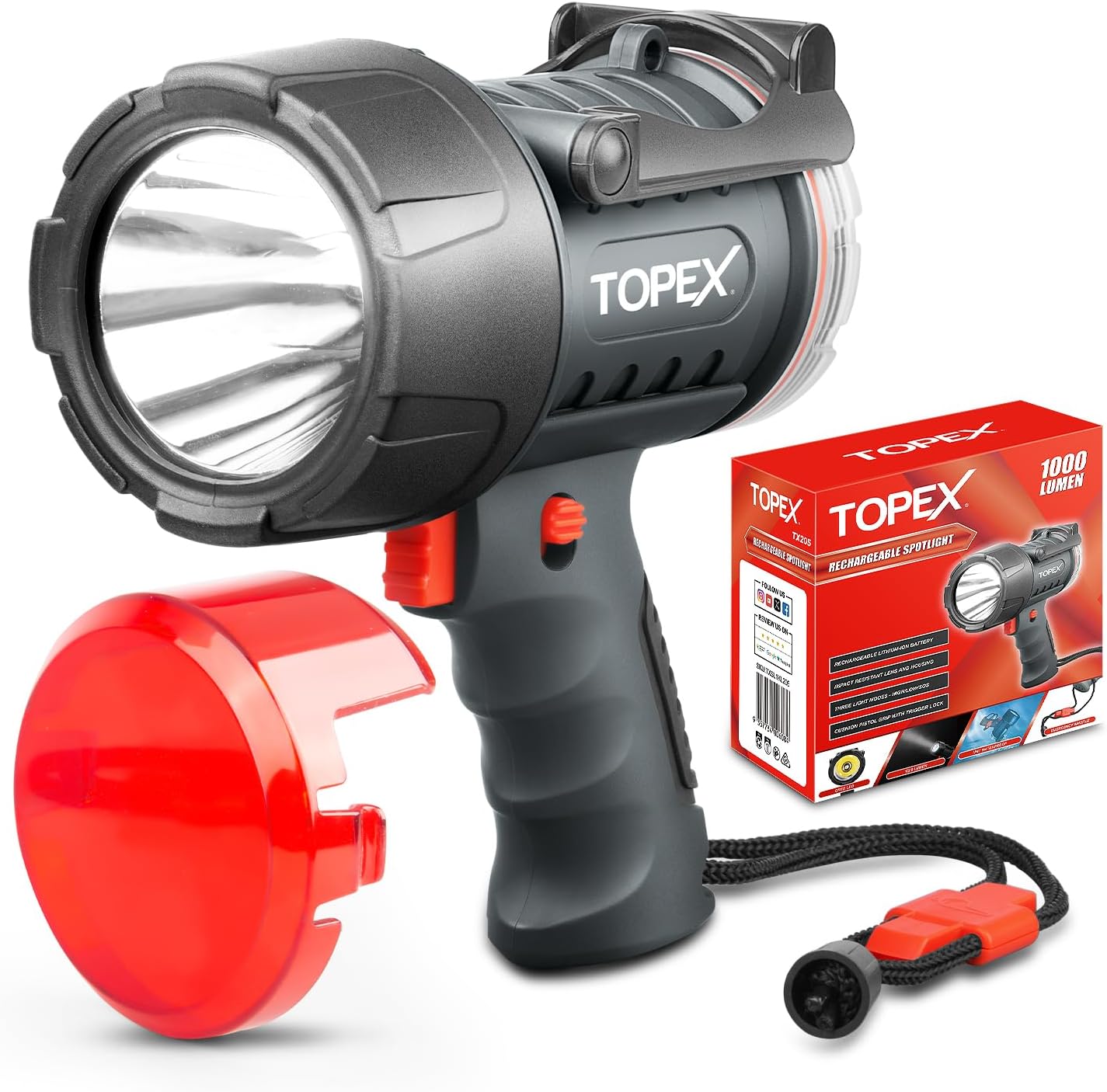 Rechargeable Spotlight, Super Bright 200000 Lumens Led Spot Lights ...