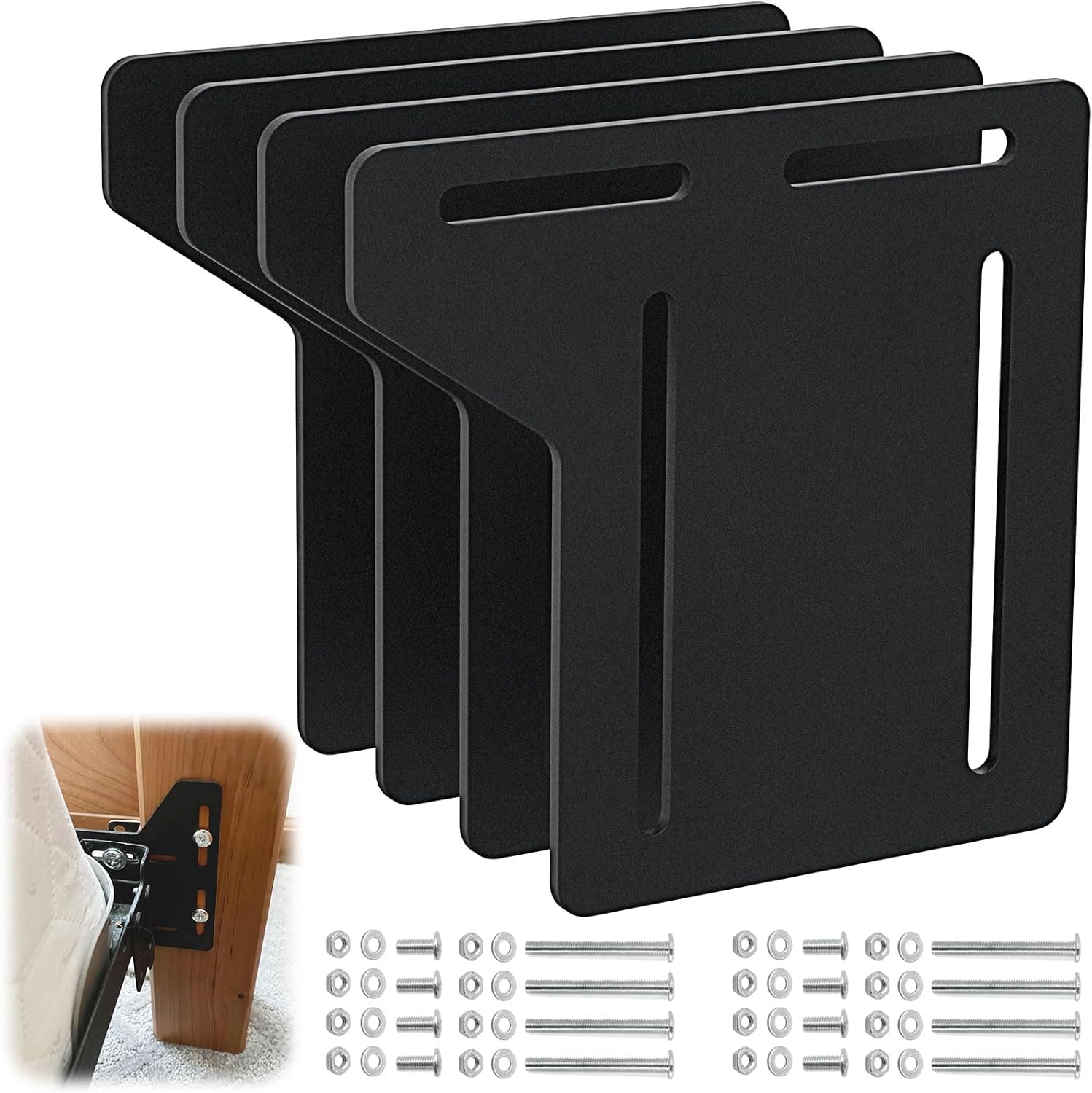 Amazon.com: 4 PCS Bed Frame Brackets Adapter for Headboard Extra, Full ...