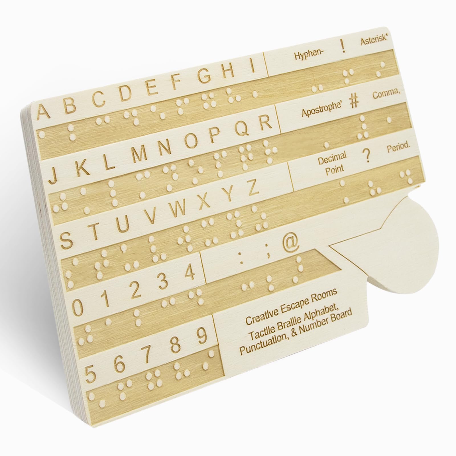Amazon.com: Wood Braille Alphabet Board with Raised Dots - Wood Braille ...