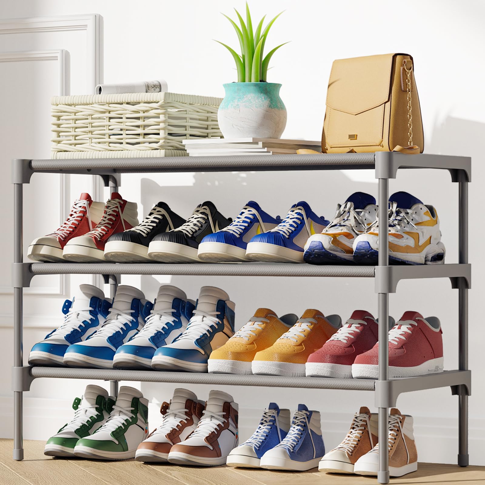 Amazon.com: Kitsure Shoe Rack for Closet - Sturdy Shoe Organizer for ...