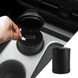 PACLVIO Car Ashtray with Lid, Smell Proof Windproof Detachable Auto ...