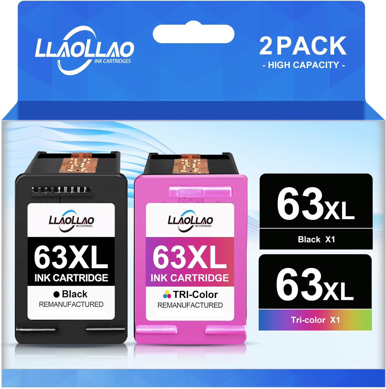 Amazon.com: LLAOLLAO Remanufactured 63XL Ink Cartridge Replacement for ...