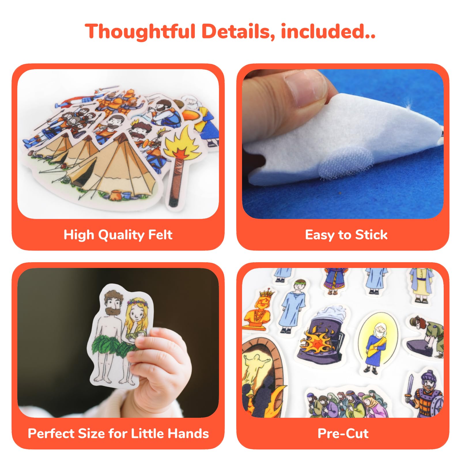 Snapklik.com : 4 Pack Felt Board Bible Stories Set, Flannel Board ...
