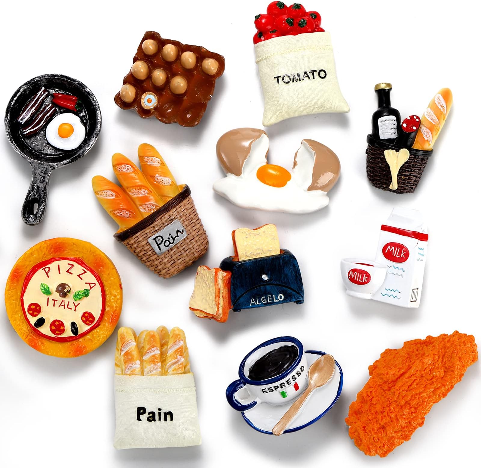Lyellfe 12 Pack Food Fridge Magnets, Cute 3D Food Magnet for ...