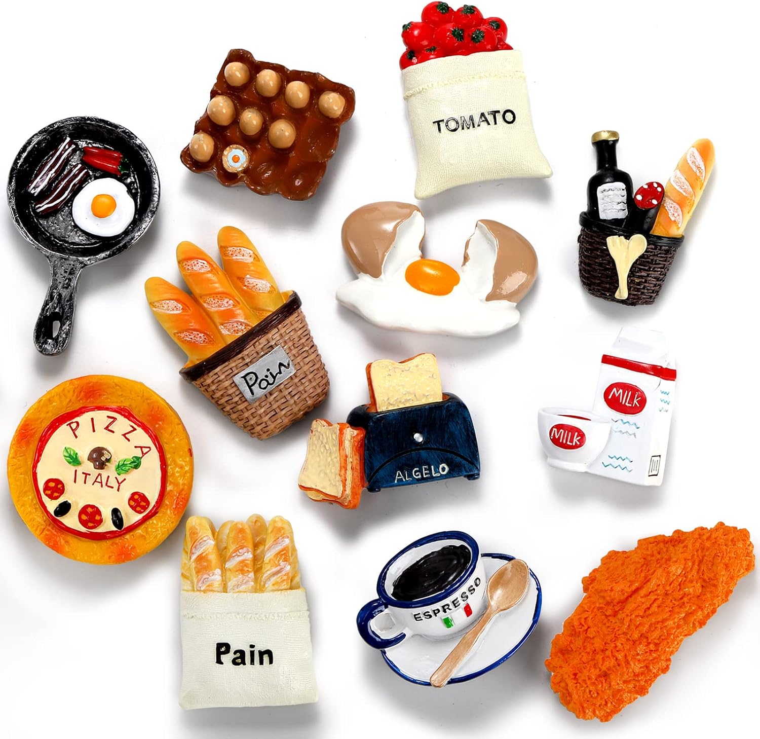 Amazon.com: Lyellfe 12 Pack Food Fridge Magnets, Cute 3D Food Magnet ...