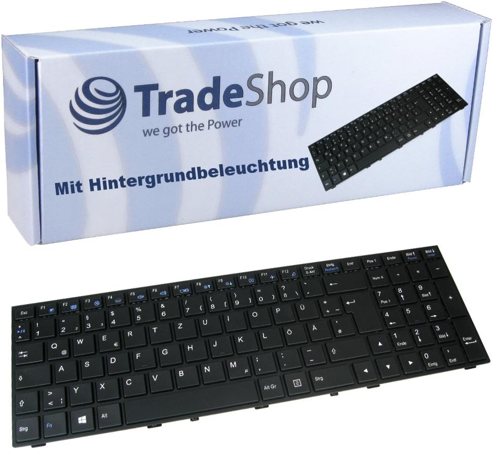 Original QWERTZ Tastatur Deutsch mit Hintergrundbeleuchtung für Clevo ...