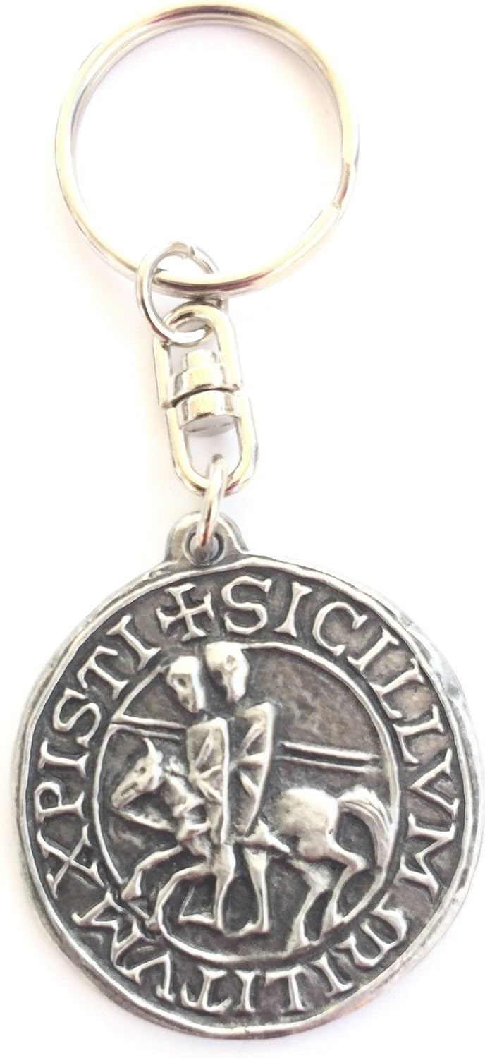Amazon.com : Solid Pewter Knight's Templar Keychain : Office Products