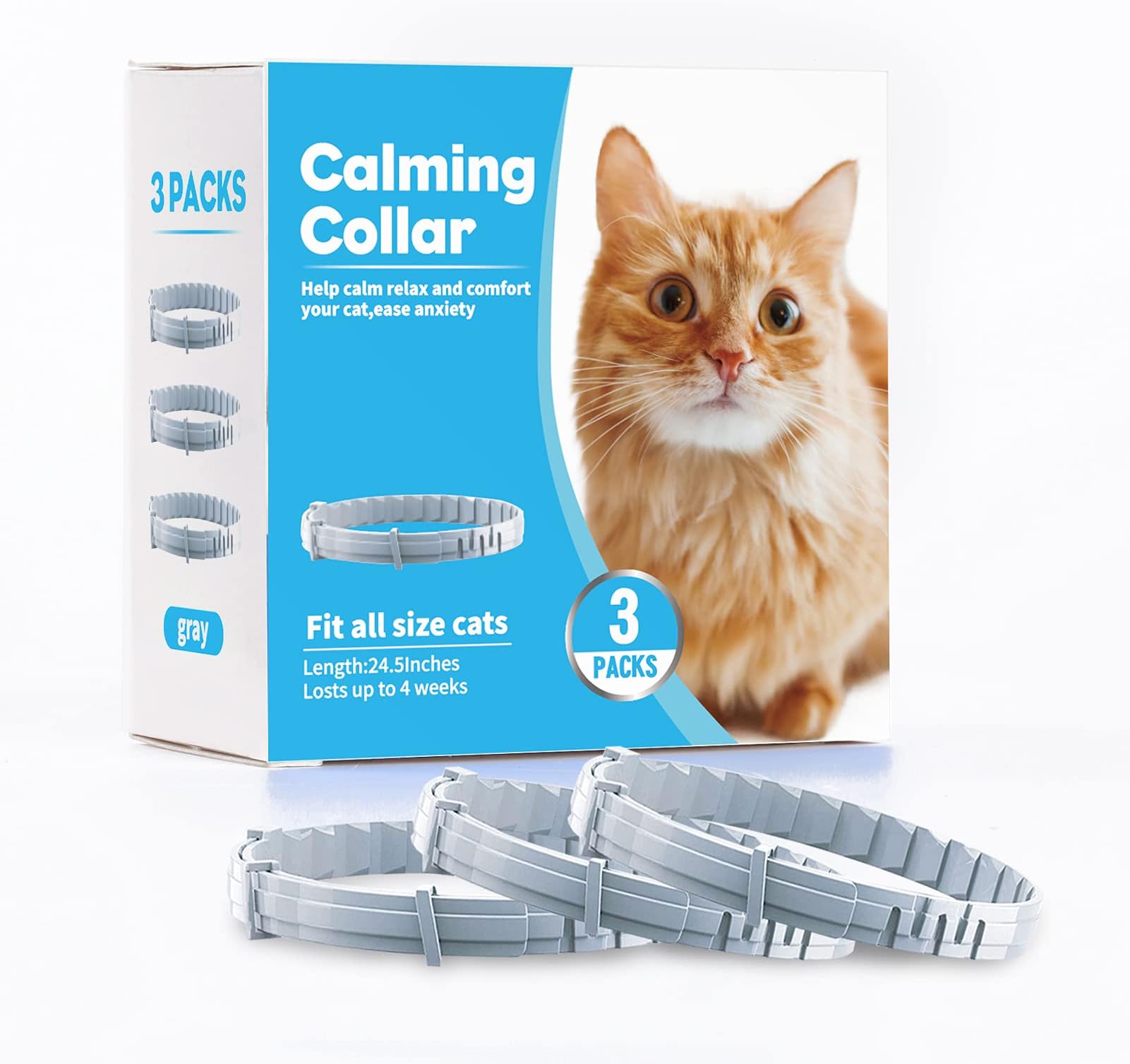 Amazon.com : basajaun Calming Collar for Dogs 3 Packs Anxiety Relief ...