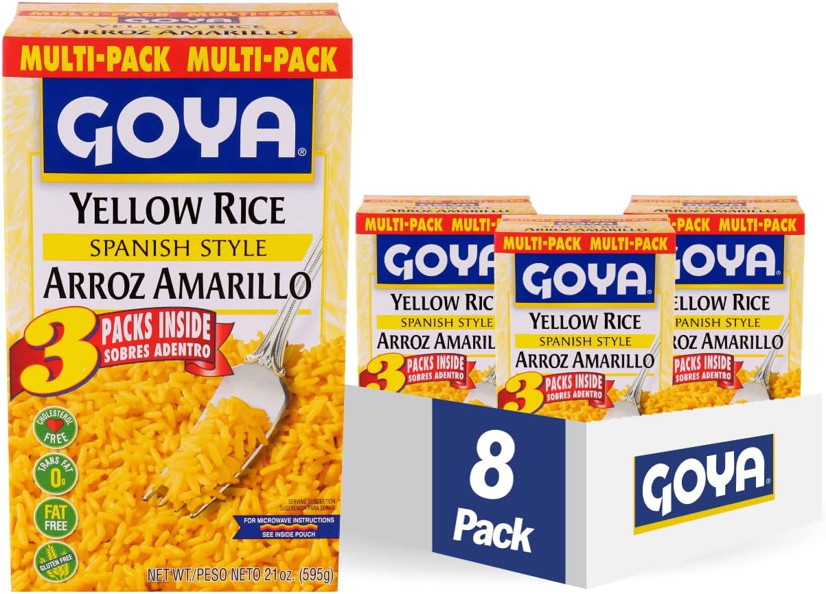 Amazon.com : Goya Yellow Rice Mix Box 8 oz. (3-Pack) : White Rice ...