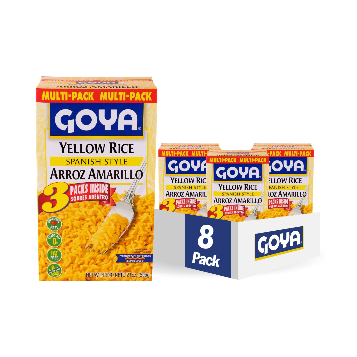 Amazon.com : Goya Foods Yellow Rice Mix Multipack, 3-7 Ounce Packs ...