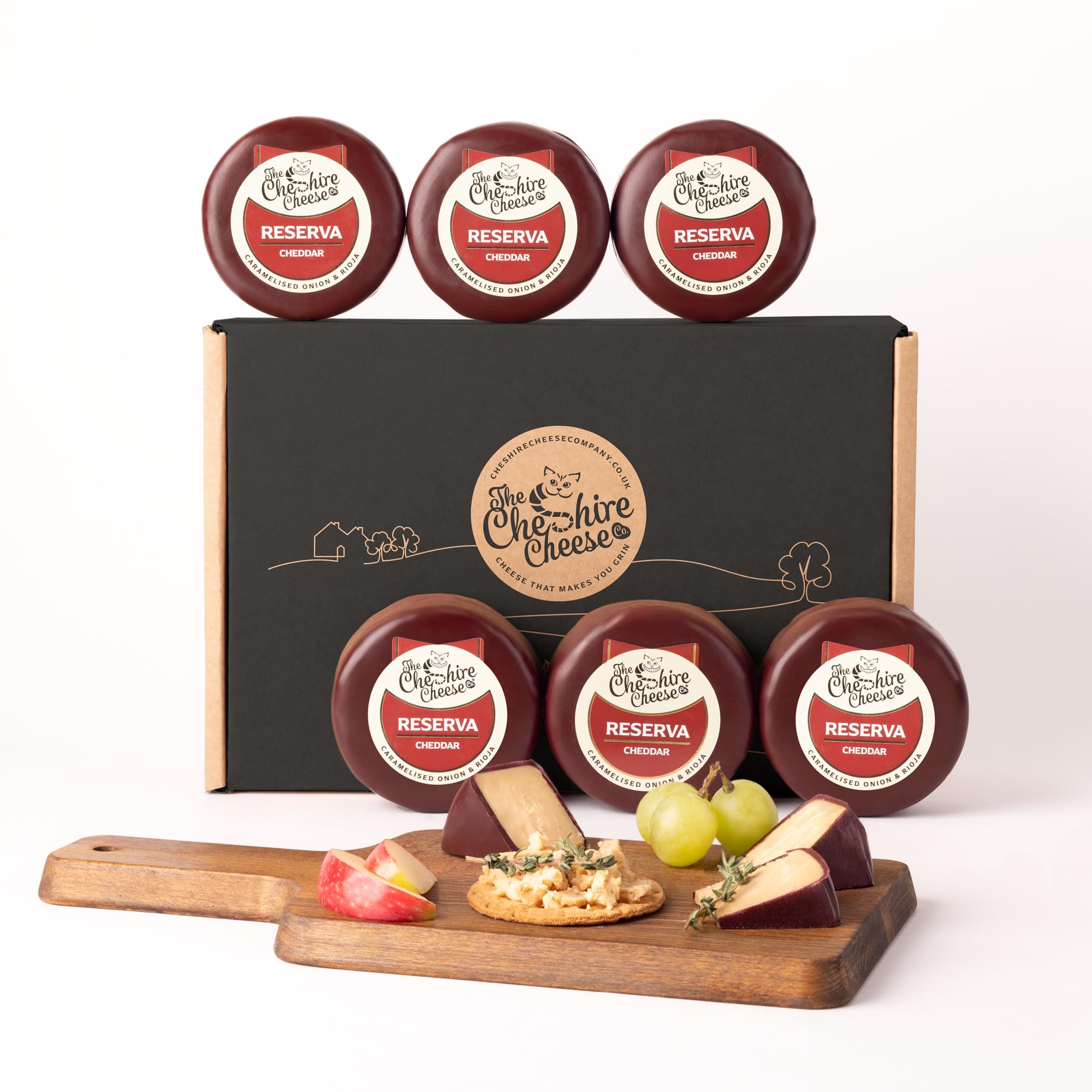 6 x Reserva - Caramelised Onion & Rioja Cheddar Cheese 200g Wax ...