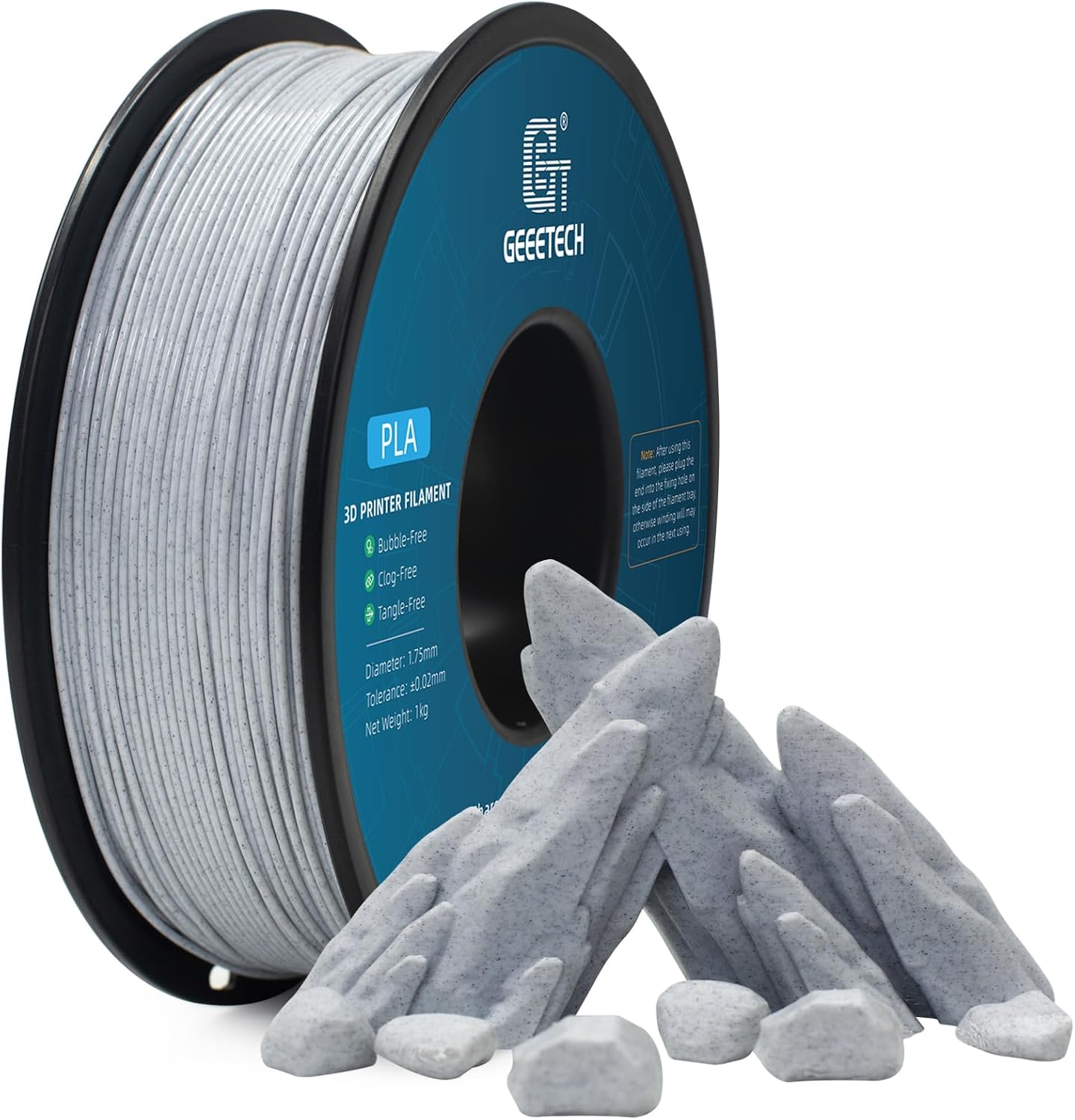 GEEETECH Marble PLA Filament Rock 3D Printer Filament 1.75mm Stone-Like ...