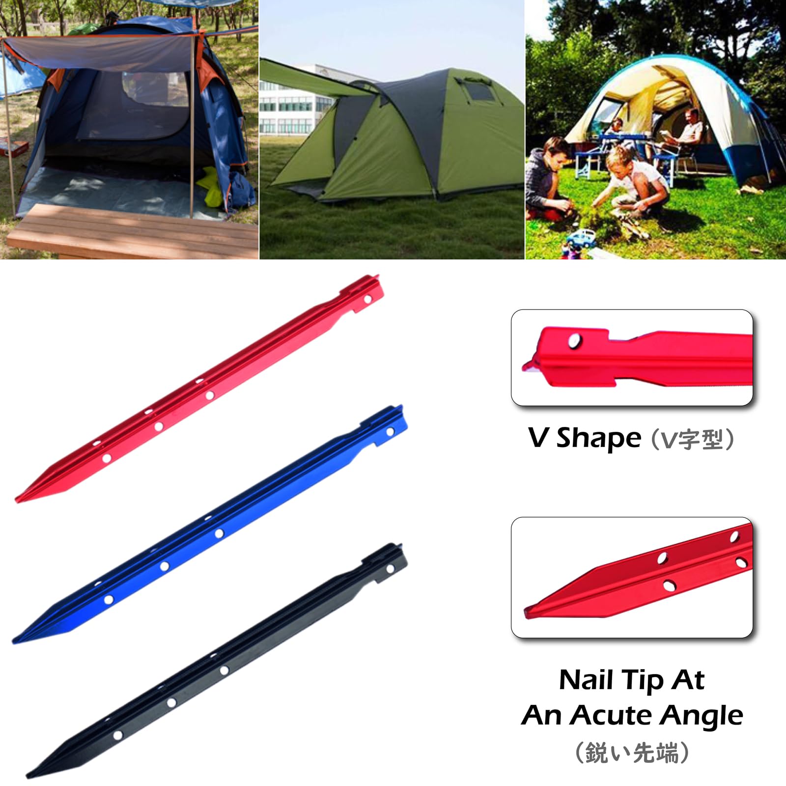 Snapklik.com : TRIWONDER Tent Stakes Heavy Duty Metal Ground Pegs ...