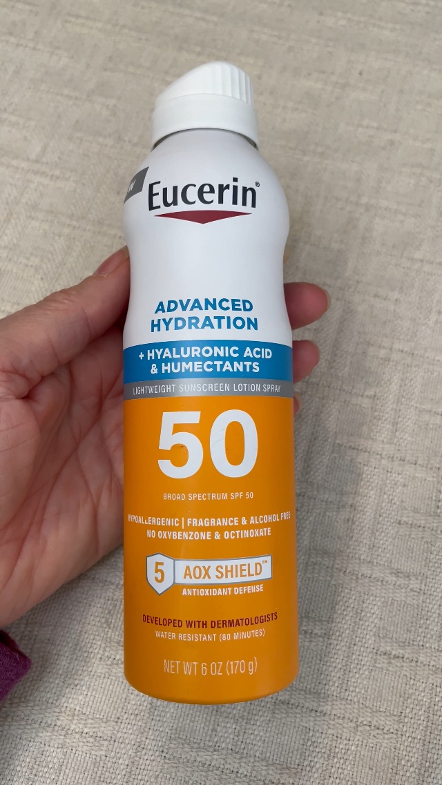 Watch Eucerin Advanced Hydration SPF 50 Sunscreen Spray on Amazon Live