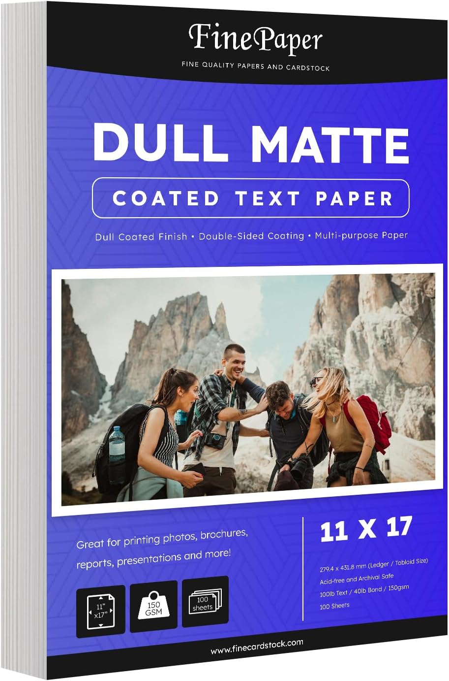 Dull 100lb Text Digital Low Gloss Paper, Double Sided C2S, Coated ...