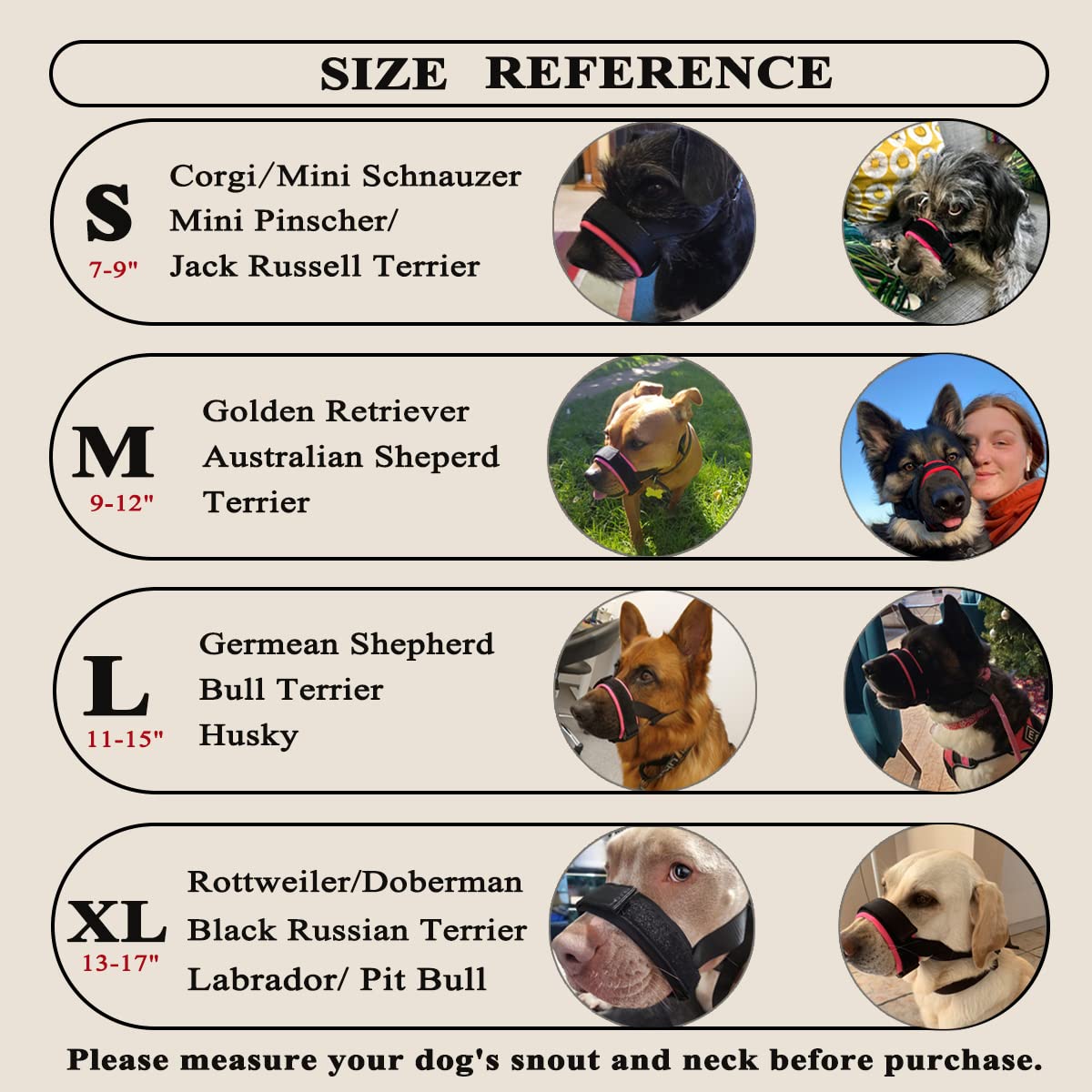 Snapklik.com : Barkless Dog Muzzle, Soft Padded Comfy Muzzle For Biting ...