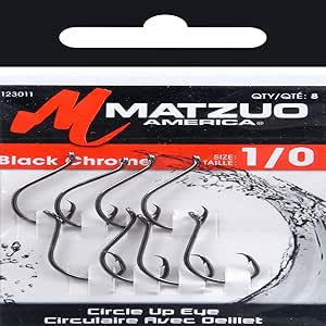 Amazon.com : Matzuo Circle Hook (Black Chrome, 1/0) : Fishing Hooks ...