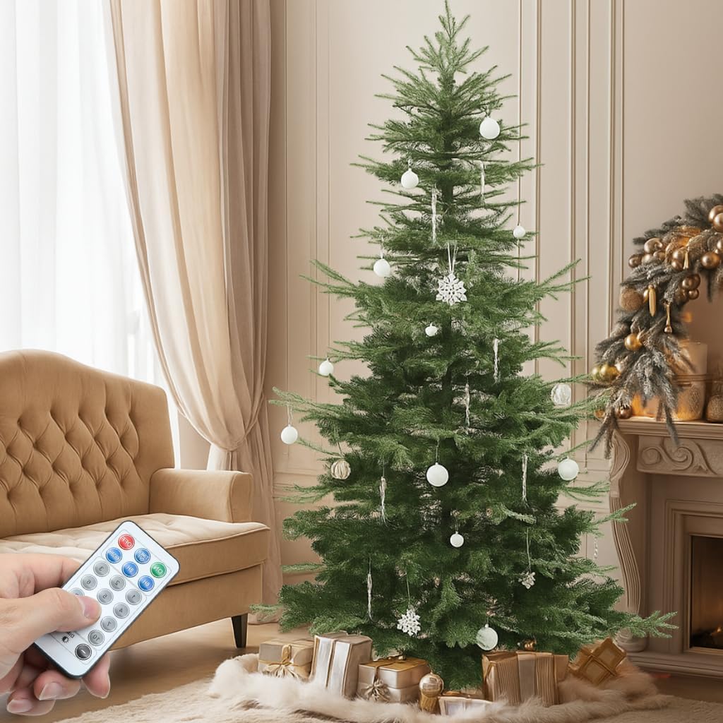 Amazon.com: YITAHOME Pre-Lit Aspen Fir Artificial Christmas Tree 6.5ft ...