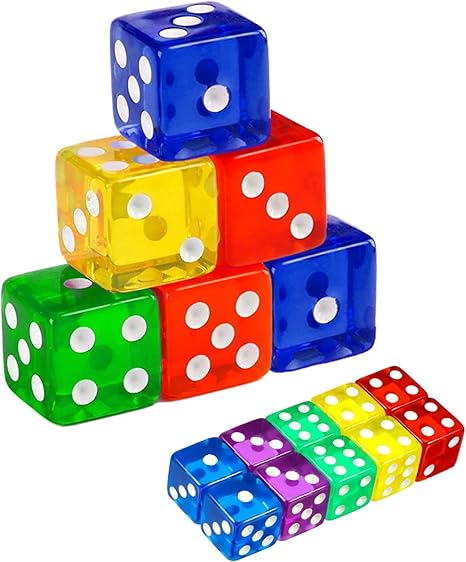 10 Pieces 6 Sided Dice,Mulitcolor Sided Dice,16mm Colourful Dice Set ...